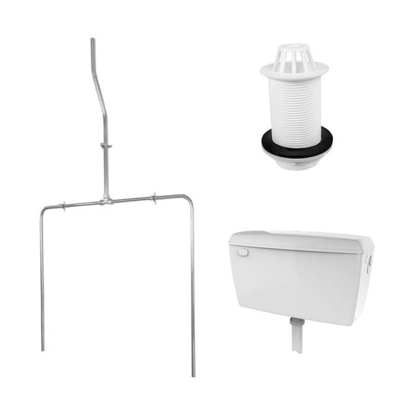 urinal basin with automatic flushing cistern